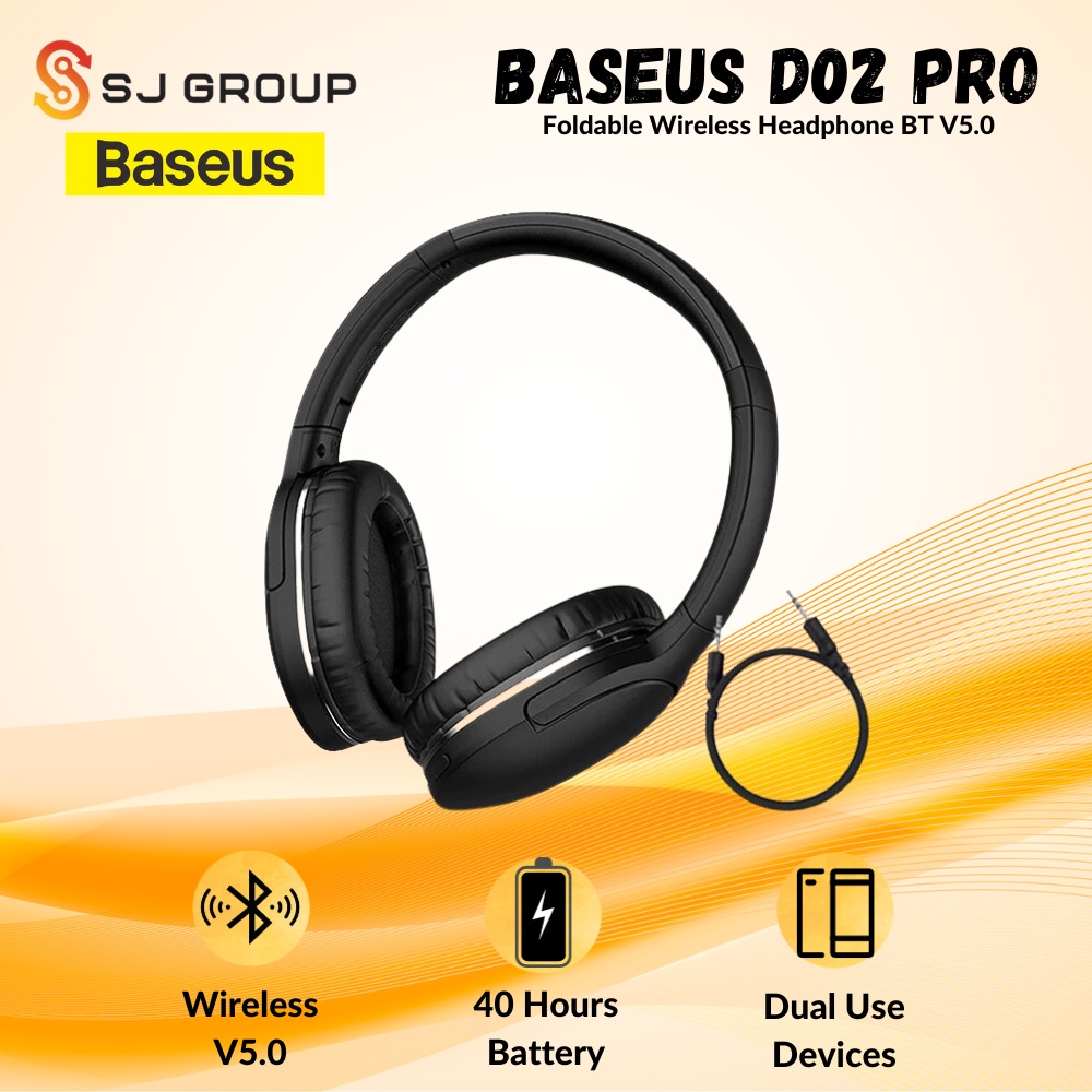 Jual Baseus D02 Pro Foldable Headphone Bluetooth Wireless Wired V5.0 ...