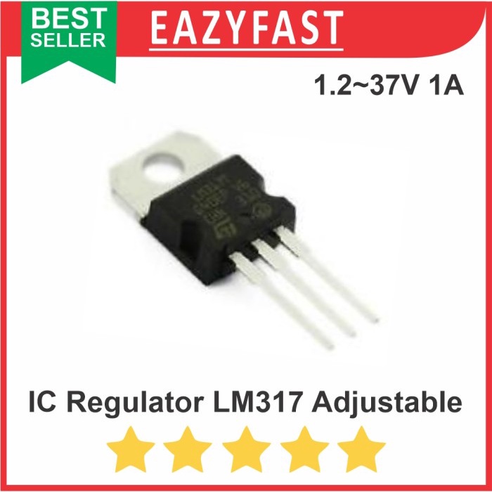 Jual IC Regulator LM317 Adjustable Variable Voltage 1A LM 317 T LM317T DIP | Shopee Indonesia