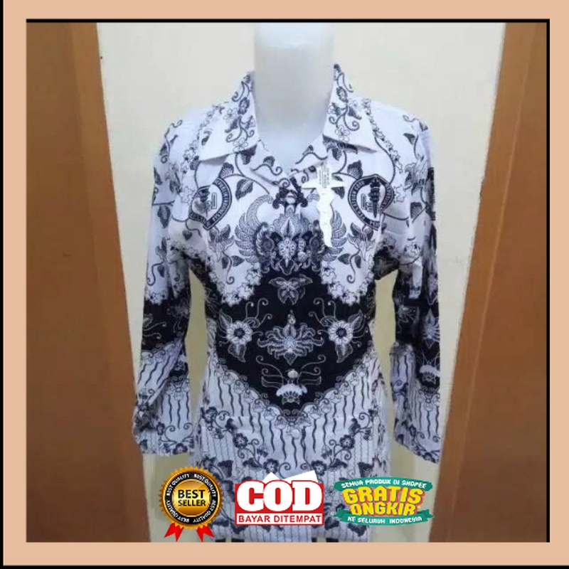 Jual SERAGAM PGRI PRIA WANITA LAPIS FURING // BAJU BATIK PGRI // BSY ...