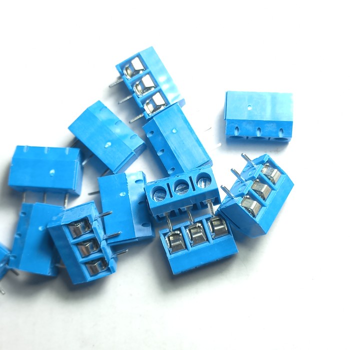 Jual terminal block pcb biru baut konektor blok isi 3pin 3p 3 pin p ...