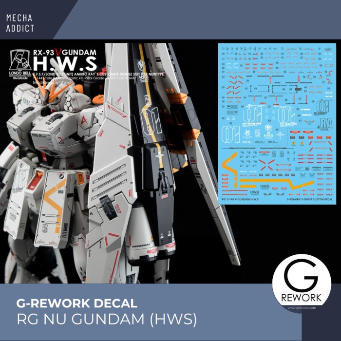 Jual Water Slide Decal RG Nu Gundam HWS by G-rework - Original | Shopee Indonesia