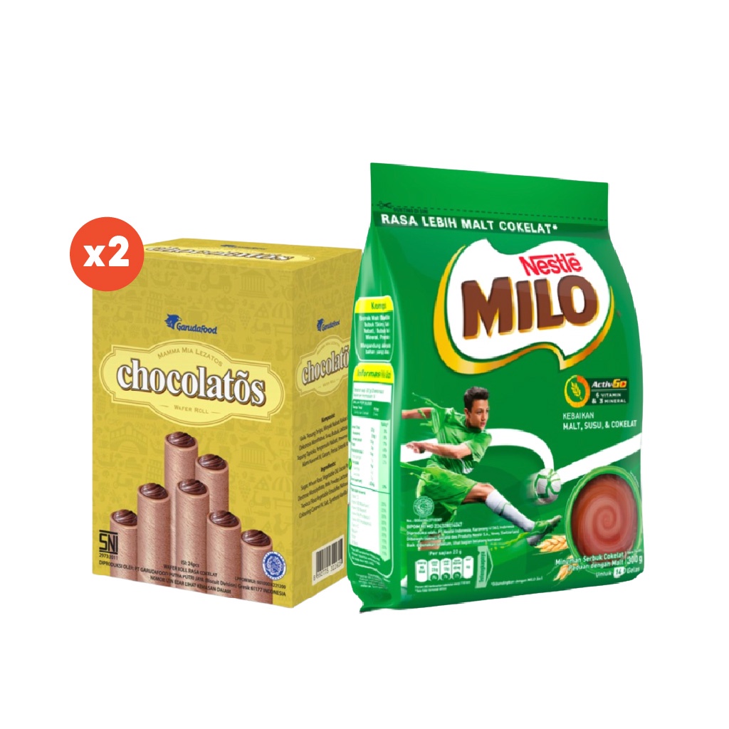 Jual [Nonton Langsung JKT48] Chocolatos Wafer Stick (2x) + Milo Susu ...
