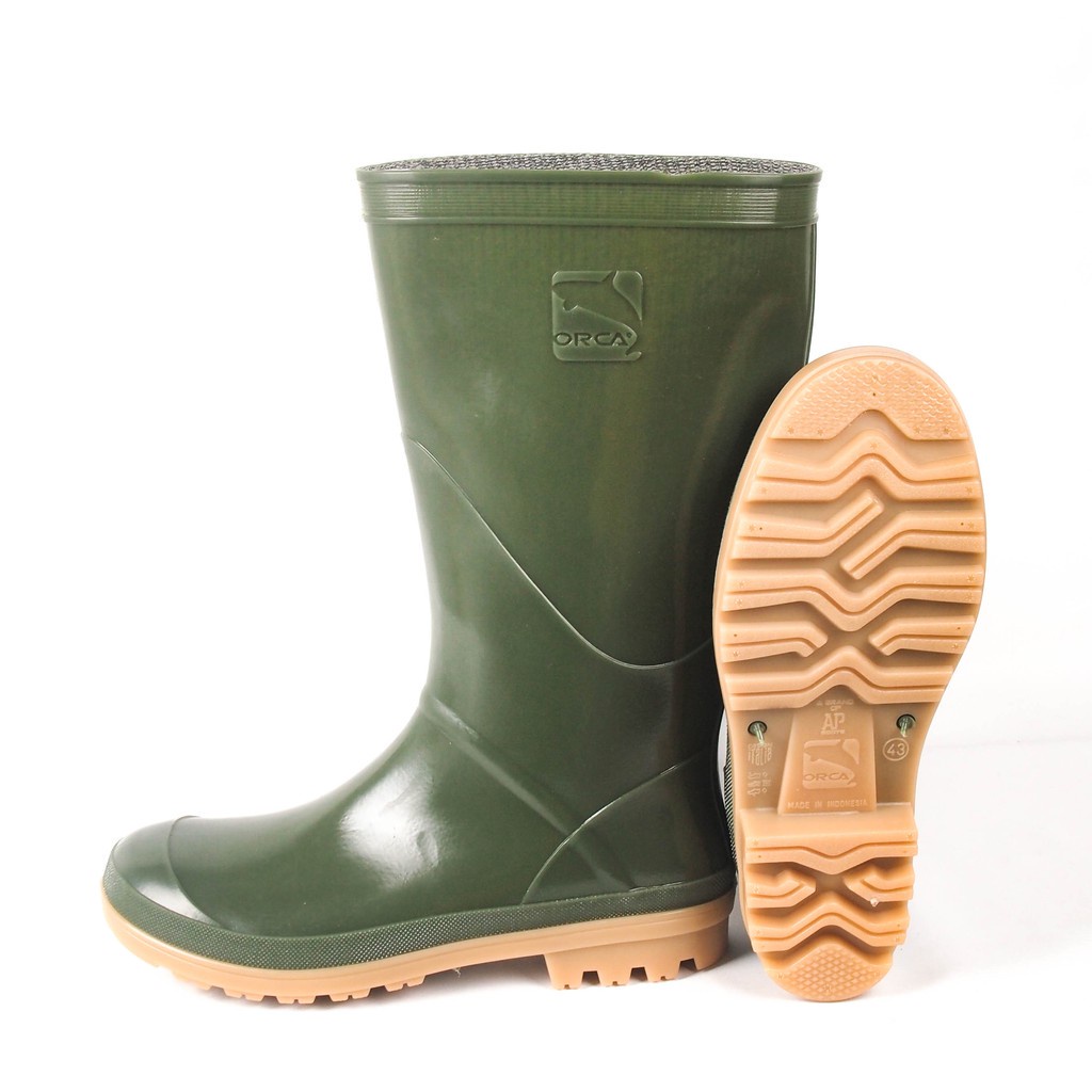 Jual Sepatu Boot Tinggi AP Boots AP ORCA Hijau Sepatu Karet Pria ...
