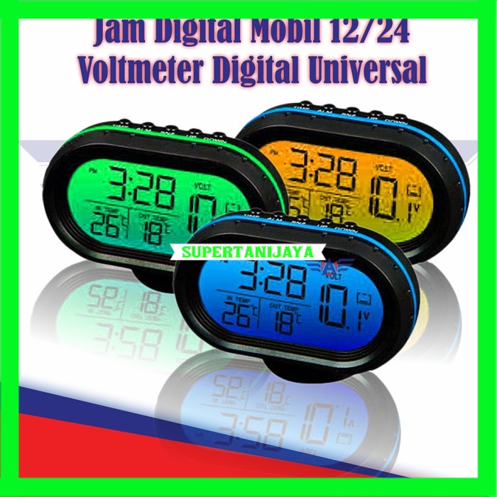 Jual Jam Digital Mobil 12/24 Voltmeter Digital Universal | Shopee Indonesia