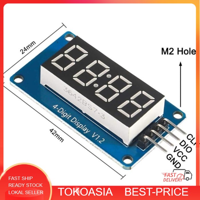Jual TM 1637 Clock Module 4 digit Jam Timer Arduino Raspberry Pi ...