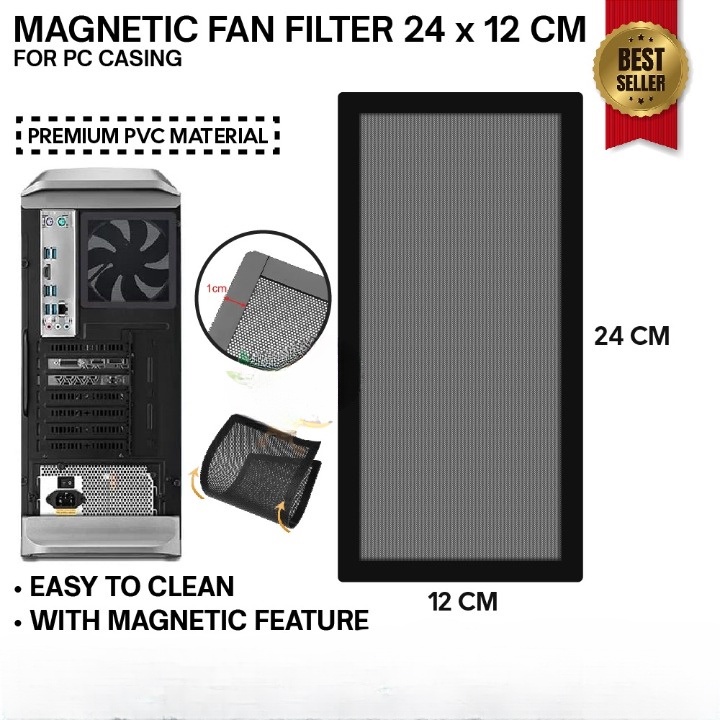 Jual Filter Fan Magnetic 12x24cm PC Casing Kipas Komputer Penyaring ...