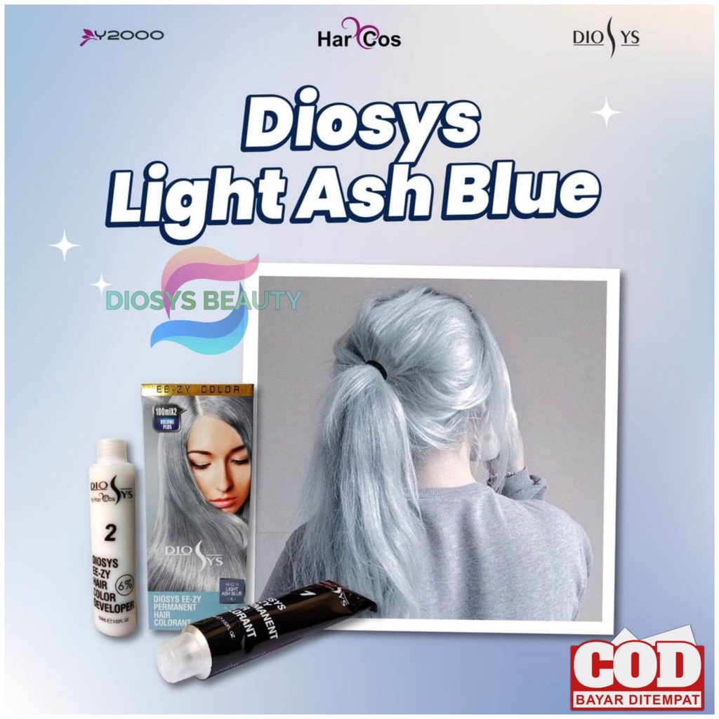 Jual LIGHT ASH BLUE CAT RAMBUT WARNA HK-EZ 13 DIOSYS BEAUTY HAIRCOLOR ...