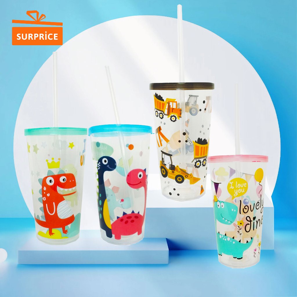 Jual Surprice Botol Minum Tumbler Sedotan Karakter Lucu Plastik BPA ...