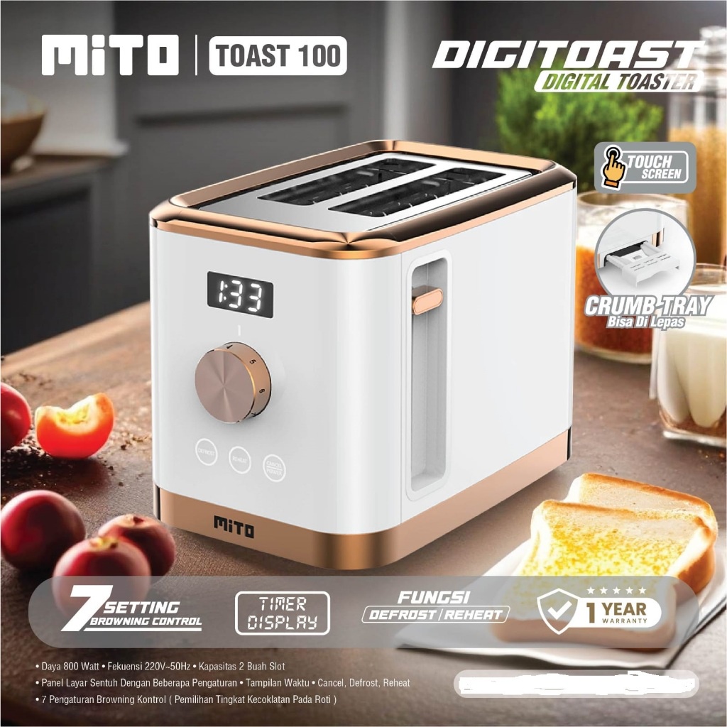 Jual MITO Toast100 - Digital Toaster (DIGITOAST) - Layar Sentuh, Timer ...
