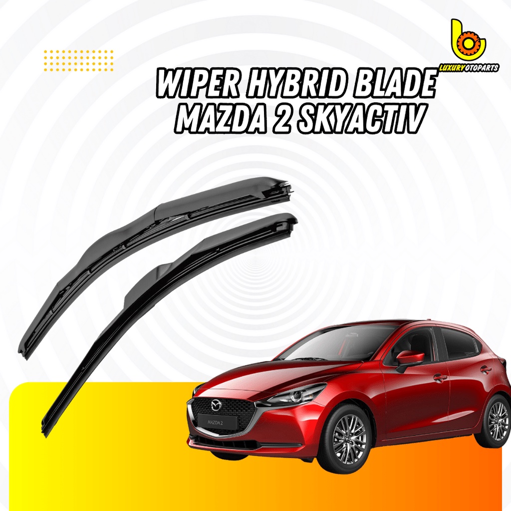 Jual Wiper Mazda 2 Skyactiv Model Hybrid 1 Set Tanpa Rangka Besi W301 ...