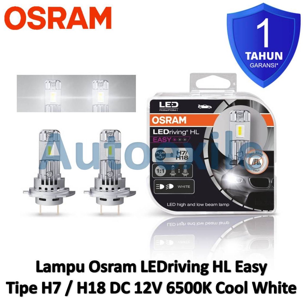 Jual Osram LEDriving HL Easy H7 / H18 DC 12V Cool White 6500K Putih Original Garansi Ukuran Mini ...