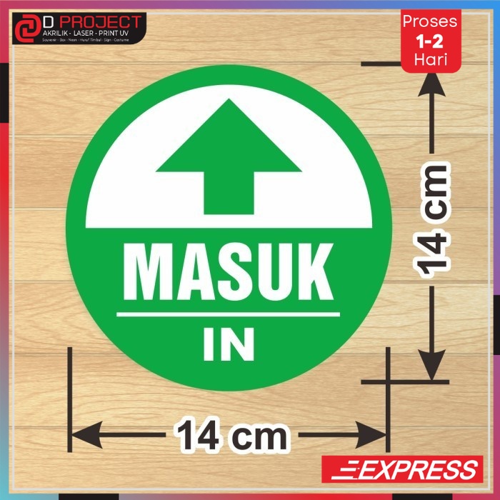 Jual Sticker Sign Tanda Masuk Keluar Stiker Bundar Vinyl In Out ...