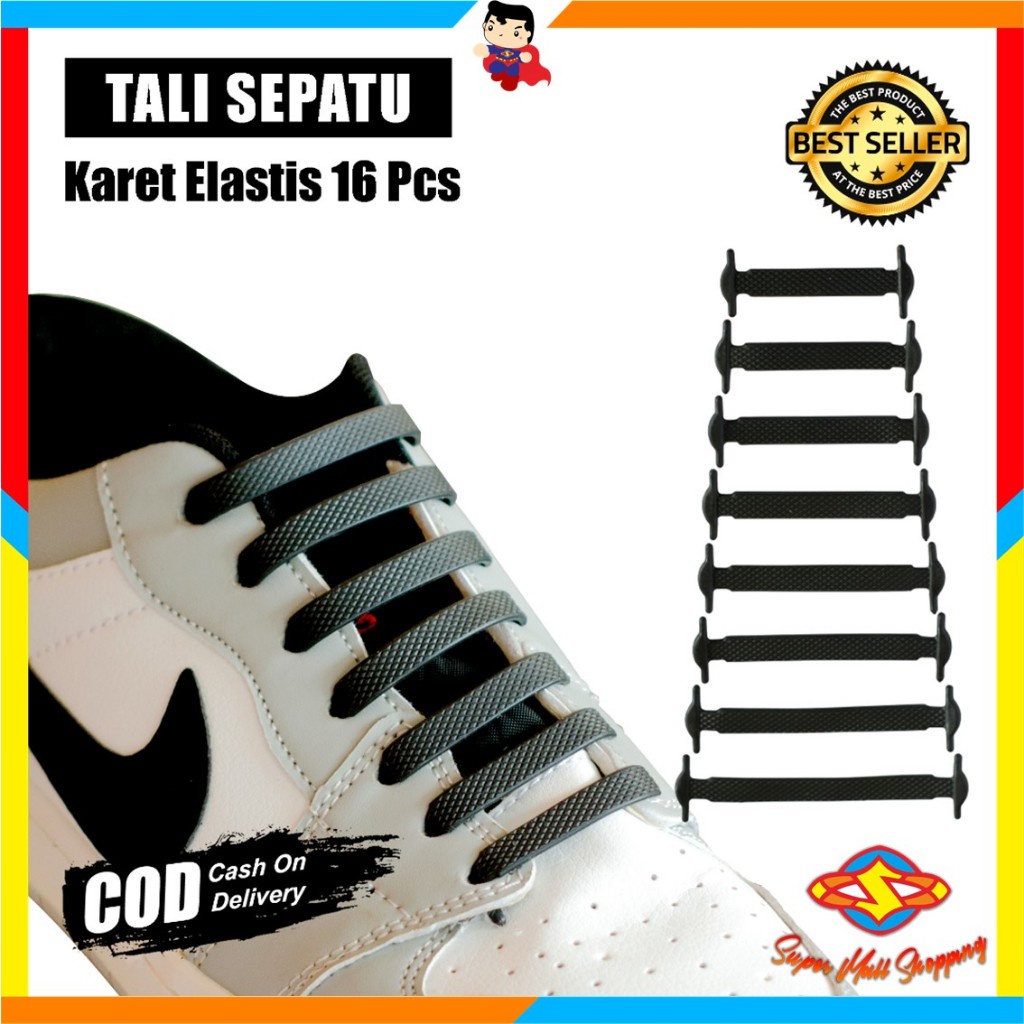 Jual SMS Tali Sepatu Karet Silikon Elastis Lazy Lace Shoelaces Silicone ...