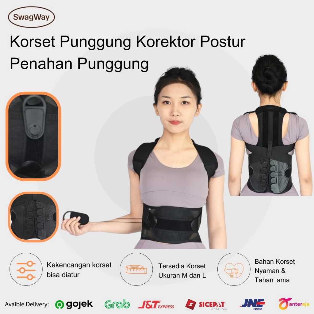 Jual Drawstring Waist Correction Korektor Postur Penahan Punggung Belt ...