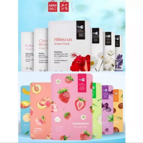 Jual Miniso Masker Wajah Fruit Sheet / Serum Sheet Mask / Face Mask ...