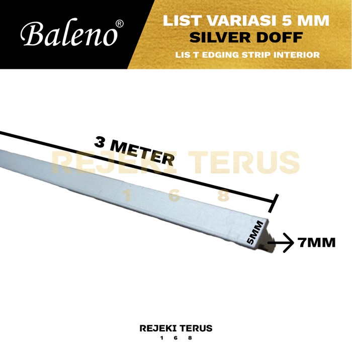Jual List Lis T Variasi 5 mm Aluminium Silver Doff Celah Edging Strip ...
