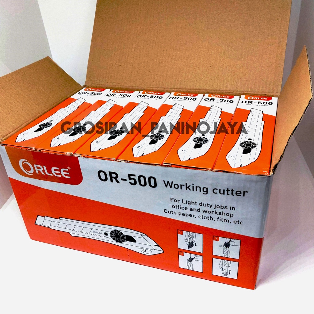 Jual CUTTER BESAR ORLEE 0R-500 (1BOX) 24 PCS | Shopee Indonesia