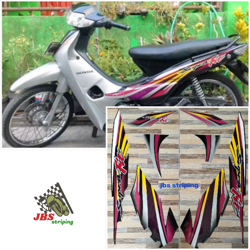Jual stiker supra fit striping Honda Supra Fit silver hitam tahun 2004 ...