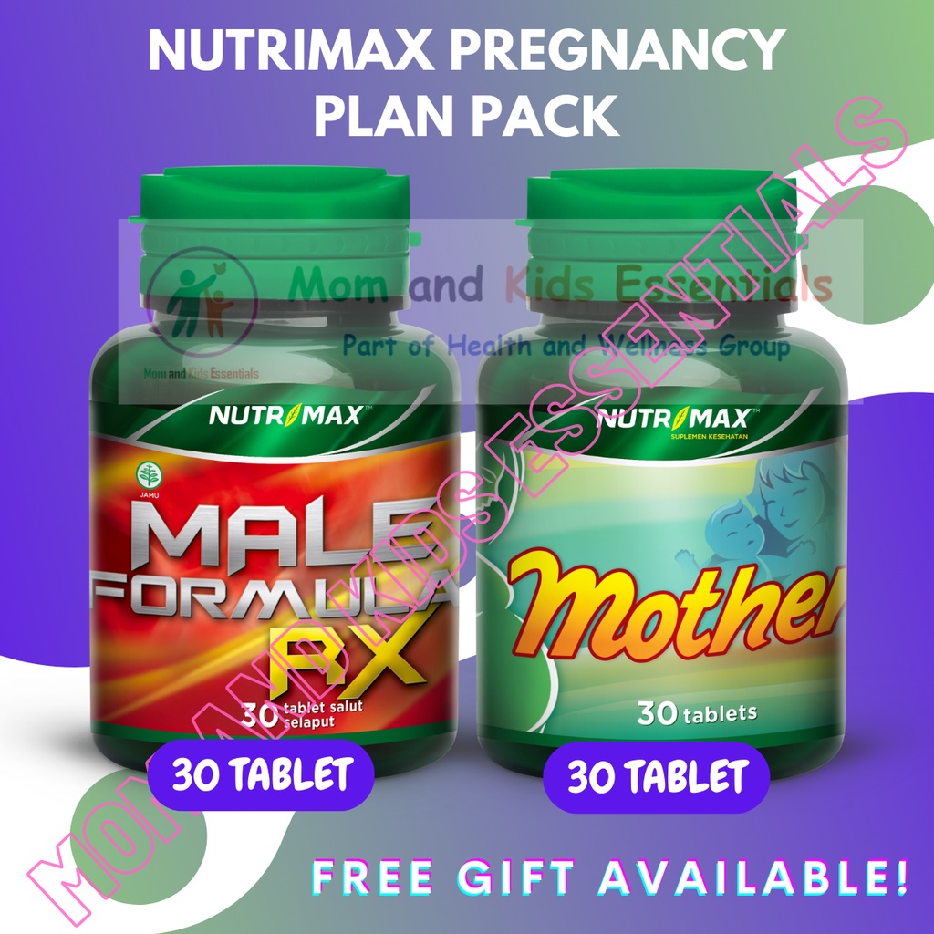 Jual NUTRIMAX PREGNANCY PACK MOTHER 30 TABLET DAN MALE FORMULA RX 30 ...