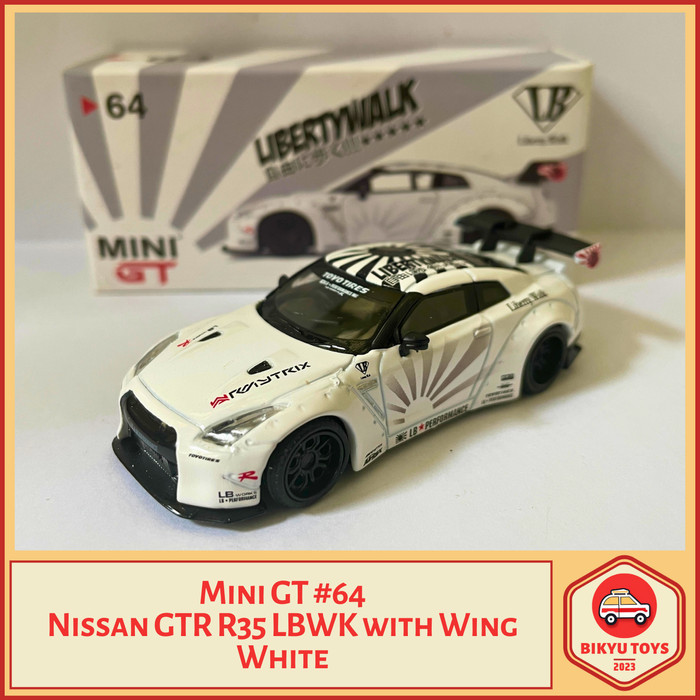 Jual Mini GT 64 Nissan GTR R35 LBWK Liberty Walk Works with Wing White ...