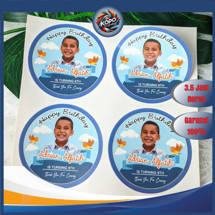 Jual KOPO Sticker Bulat Kecil 2-4 Ulang Tahun Anak Stiker Ultah Free ...