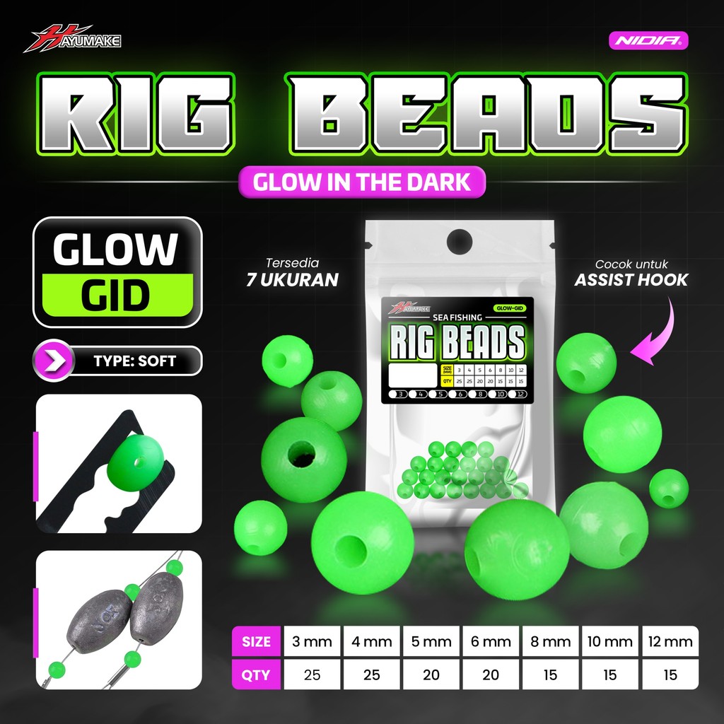 Jual Stopper GID Hayumake Rig Beads Manik Manik Glow In the dark untuk ... Jual Stopper GID Hayumake Rig Beads Manik Manik Glow In the dark untuk ...