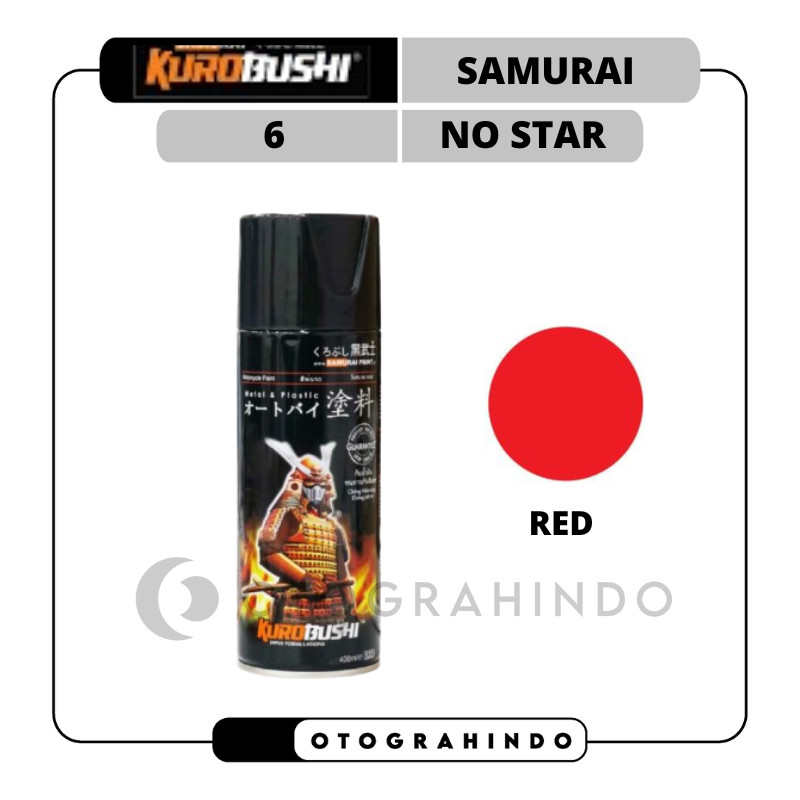Jual SAMURAI PAINT 6 RED NO STAR CAT SEMPROT SPRAY PILOX PILOK | Shopee ...