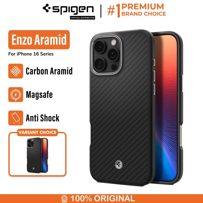 Jual Case iPhone 16 Series Pro Max Plus Spen Enzo Aramid Magsafe MagFit ...