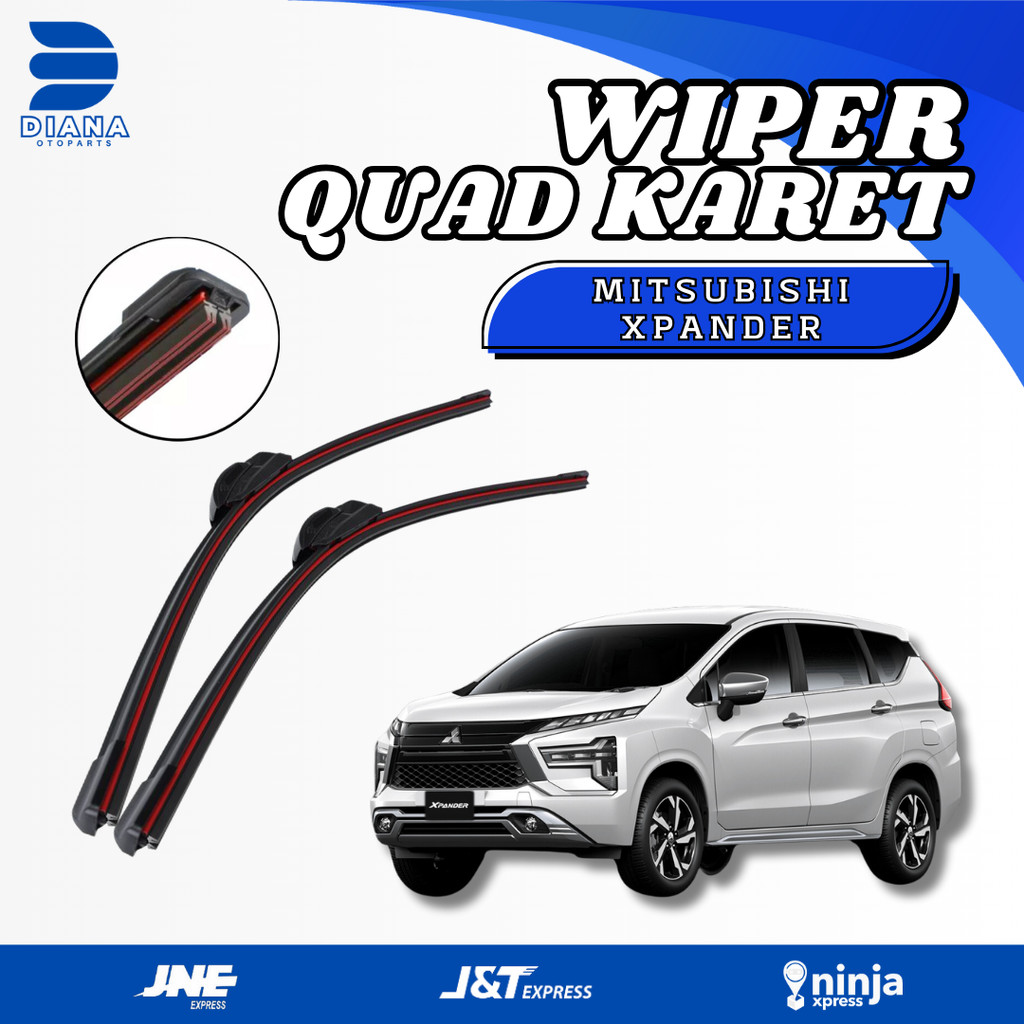 Jual Wiper Mobil Quad 4 Lapis Karet Mistsubishi Xpander Frameless 1 Set Kiri dan Kanan | Shopee ...