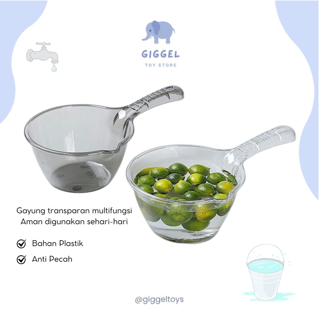 Jual Gayung Air Transparan Estetik Anti Pecah / Gayung Mandi Anak ...