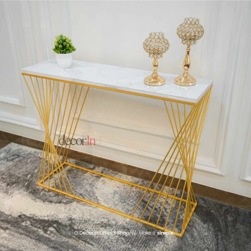 Jual Luxe Living Meja Console Ruang Tamu Minimalis Industrial Top Hpl ...
