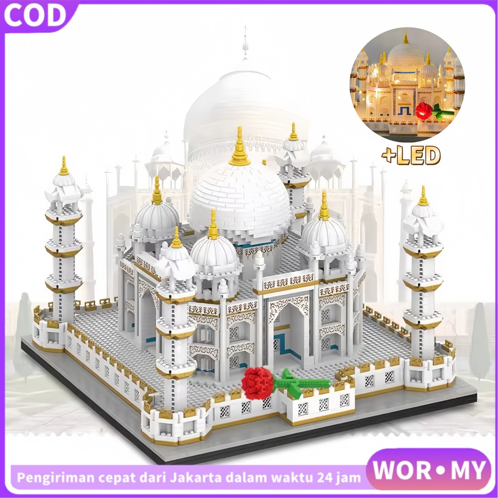 Jual 【WOR·MY】Mainan Bricks NanoBlock Taj Mahal India Bricks Bangunan ...
