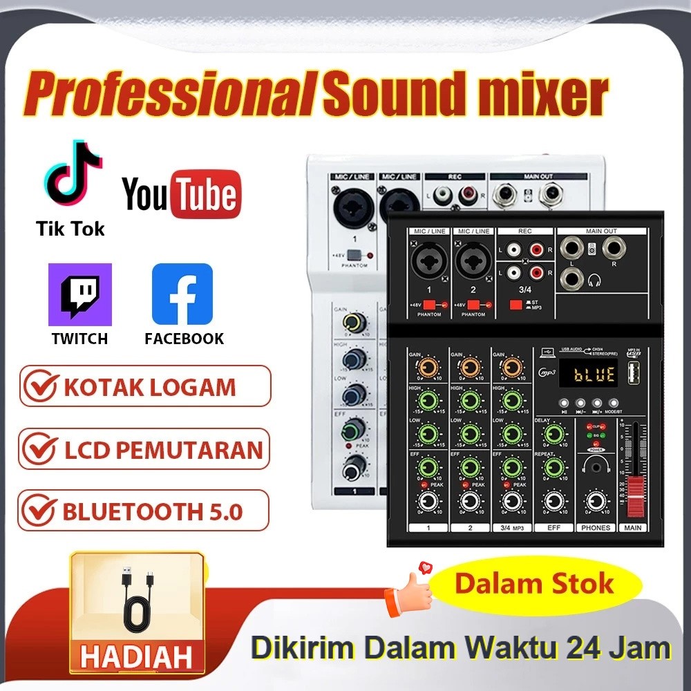 Jual Mixer 4 chanel /mixer audio/mixer 4 chanel termurah /mixer mini ...