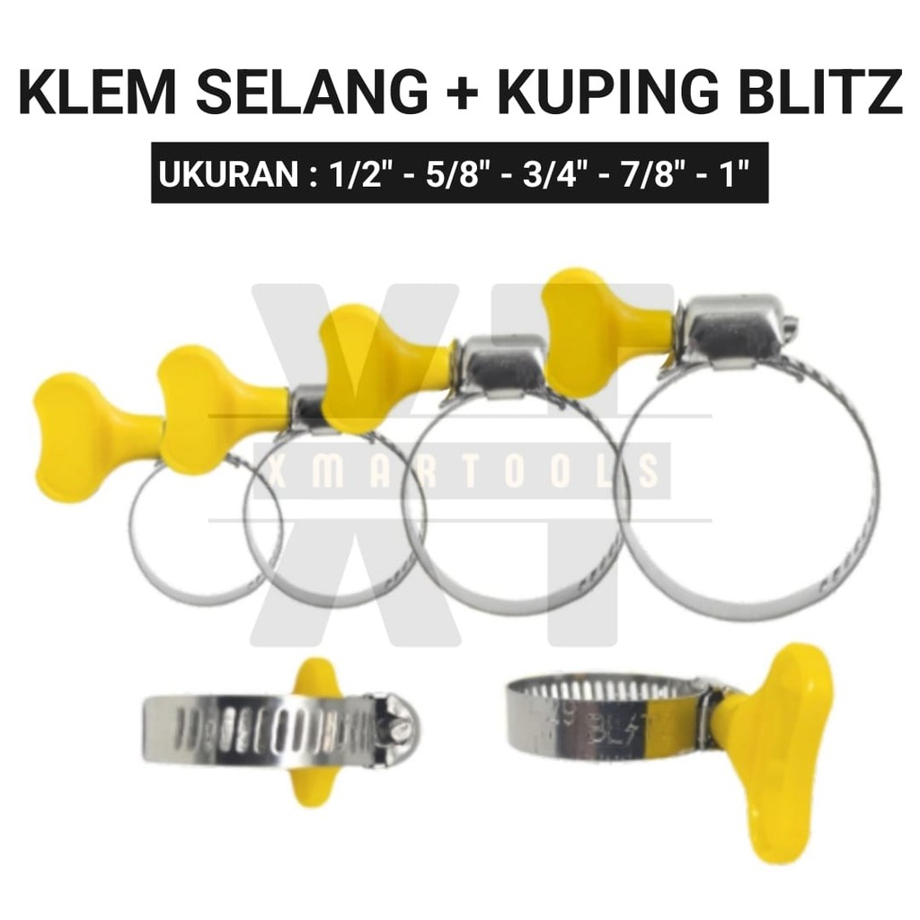 Jual Klem Selang Stainless Kuping 1/2" 5/8" 3/4" 7/8" 1" BLITZ - Klem ...