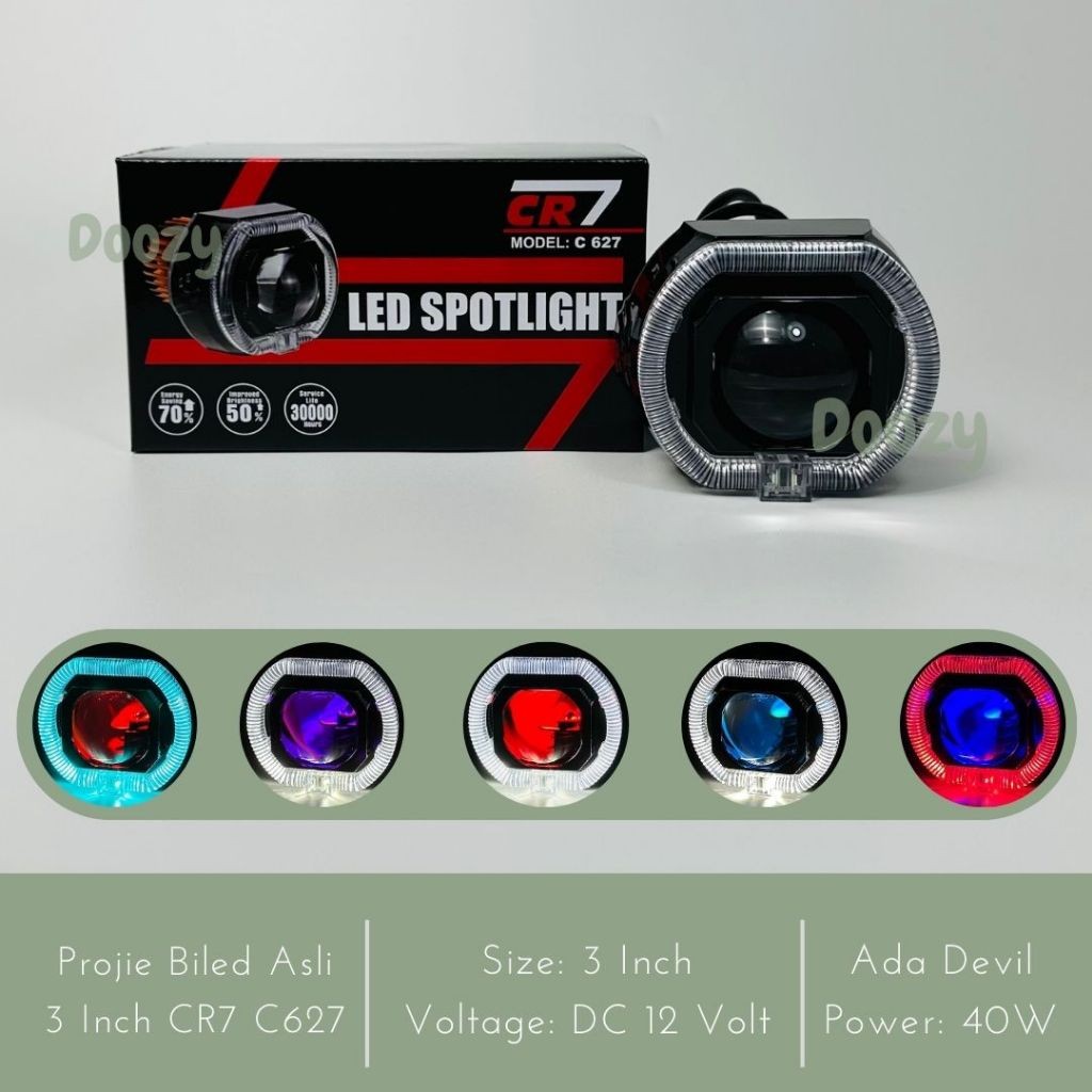 Jual CR7 C627 Projie Biled 3 Inch Matrix X1 Cahaya Putih Plus Shroud ...
