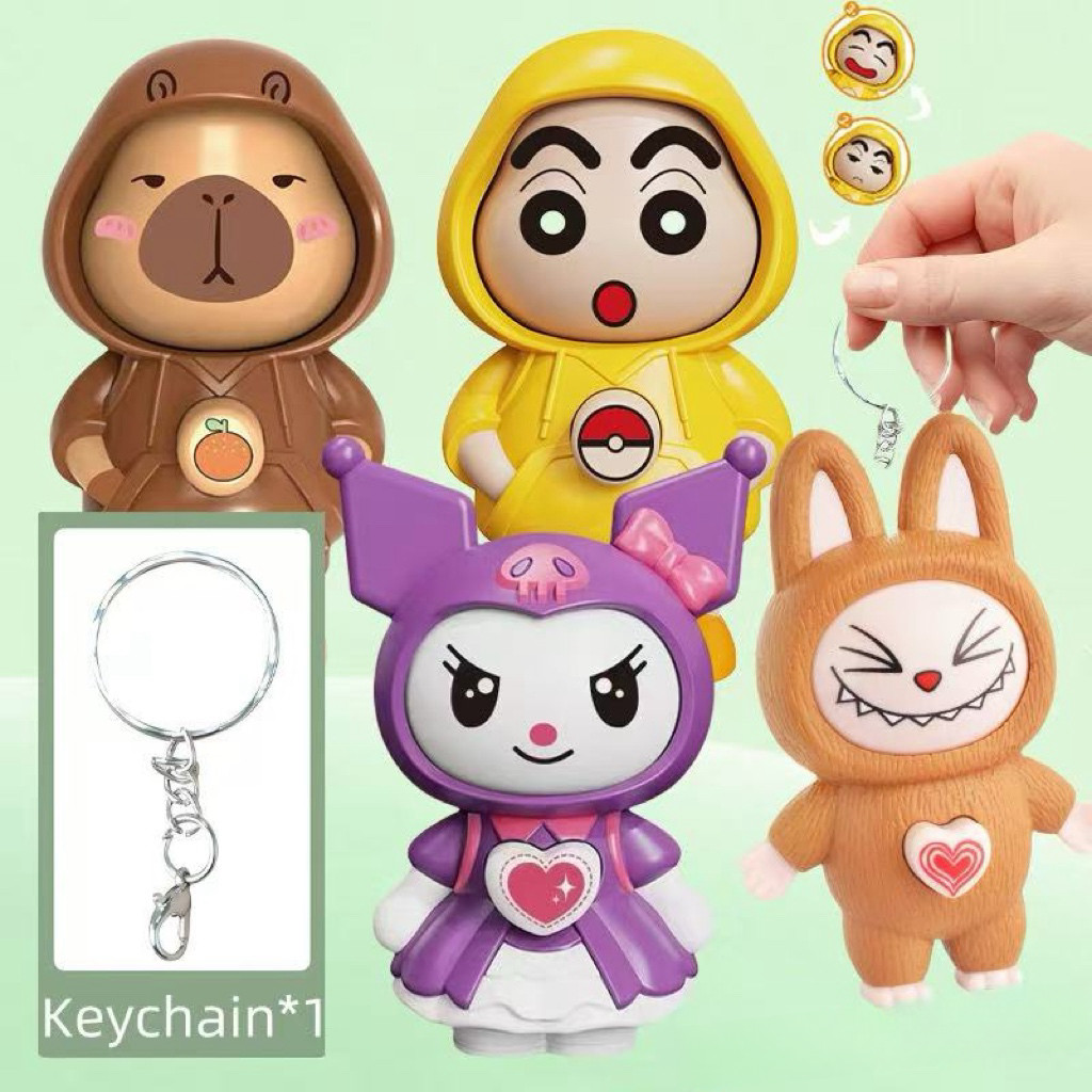 Jual Labubu Kuromi Shinchan Key Chain Ganti Wajah Mainan Labubu Hadiah ...