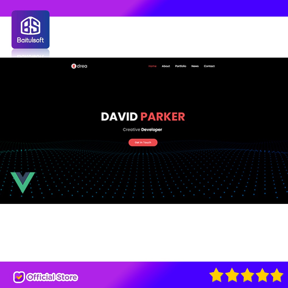 Jual EDREA - PERSONAL PORTFOLIO VUEJS TEMPLATE | Shopee Indonesia