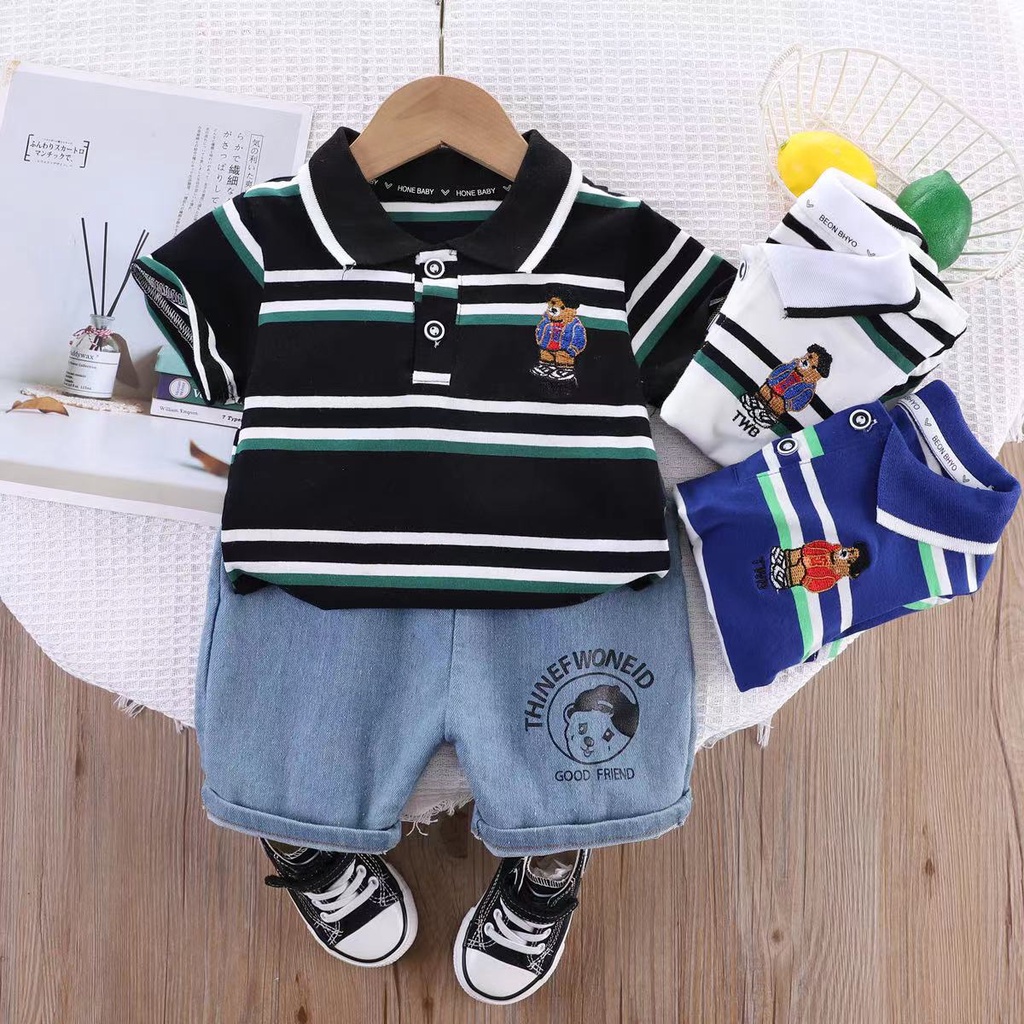 Jual PROMO 7.7 heybaby SET DADDY BEAR EBV Setelan Anak Laki laki / Bayi ...