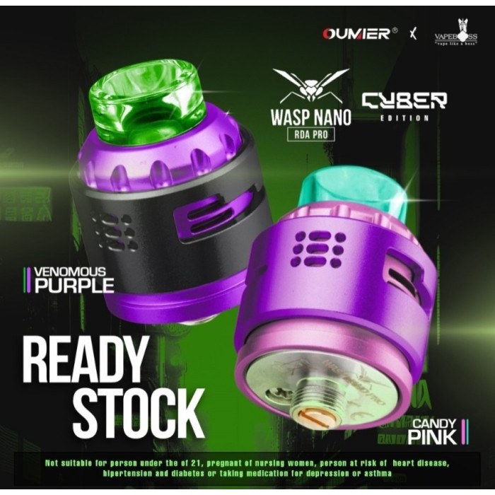 Jual WASP NANO RDA PRO EDITION CYBER SINGLE RDA 23.5MM WASP NANO ...