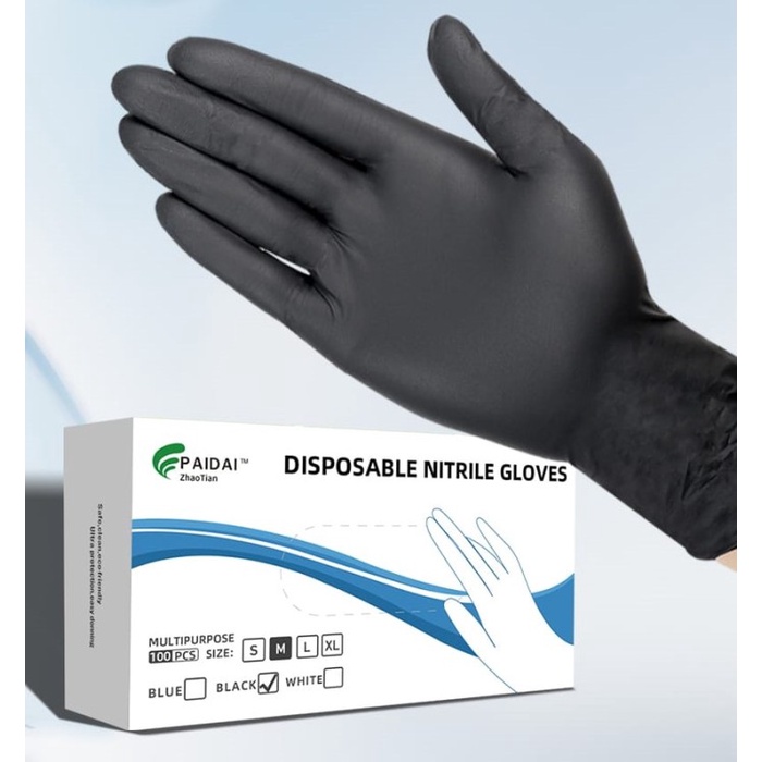 Jual Sarung Tangan Nitril Hitam Safeglove Nitrile Synthetic Gloves ...