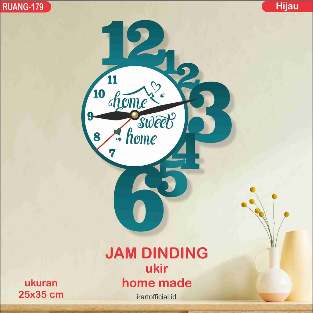 Jual RC - 180 Jam Dinding Ukir Sweet Home Hiasan dingding Ruang tamu ...