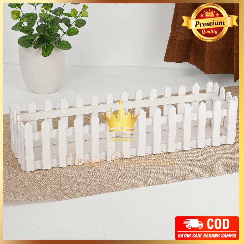 Jual POT LENGKUNG HITAM POT PAGAR PUTIH MOTIF KAYU PLASTIK FLOWERS ...