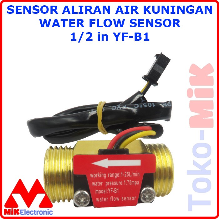 Jual SENSOR ALIRAN AIR KUNINGAN BRASS WATER FLOW SENSOR 1/2" 1/2 in YF ...