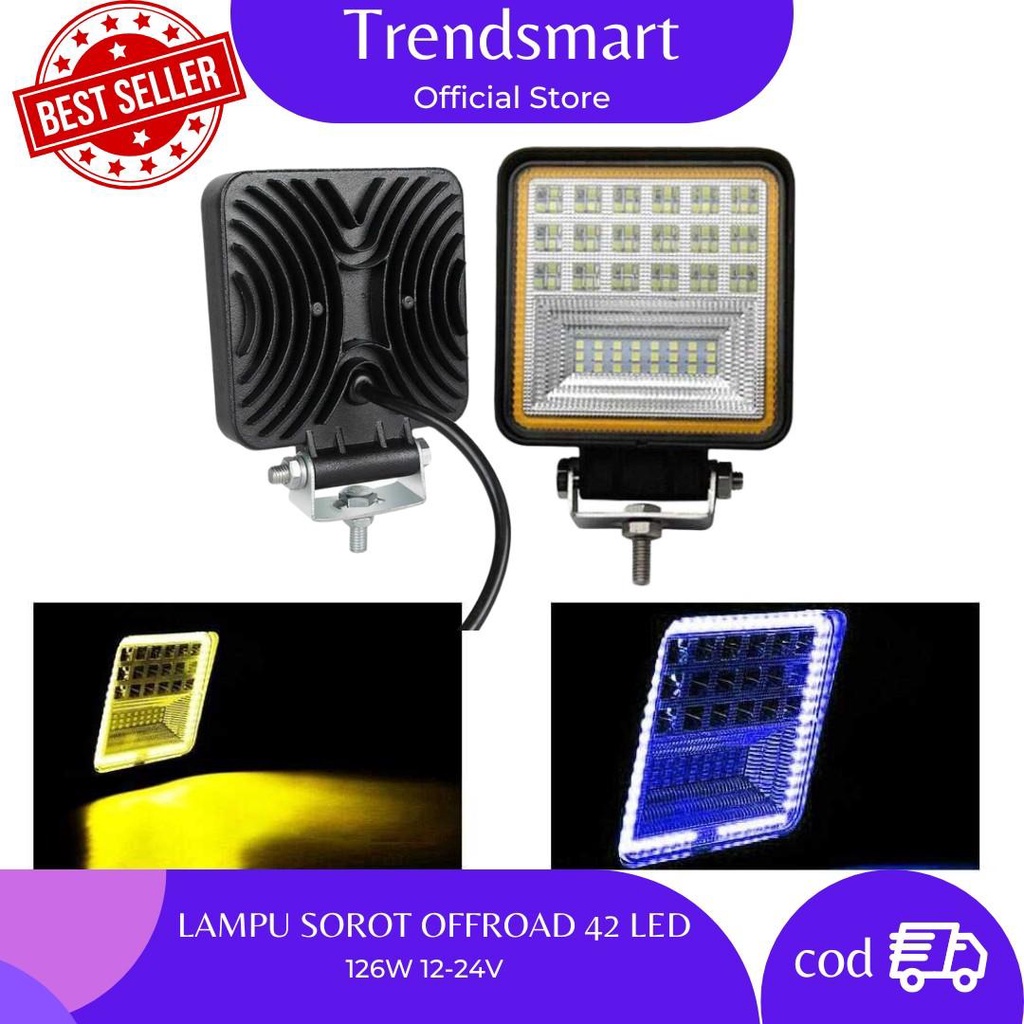 Jual LAMPU SOROT WORKLIGHT LED MOTOR MOBIL 42 MATA 126W 12-24V ...