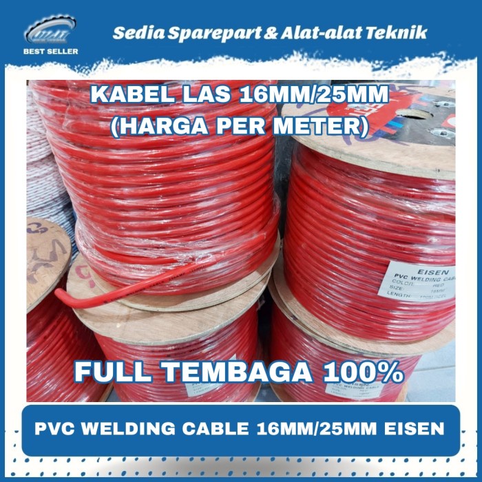 Jual KABEL LAS LISTRIK 16MM 25MM FULL TEMBAGA 100% MERK EISEN | Shopee ...