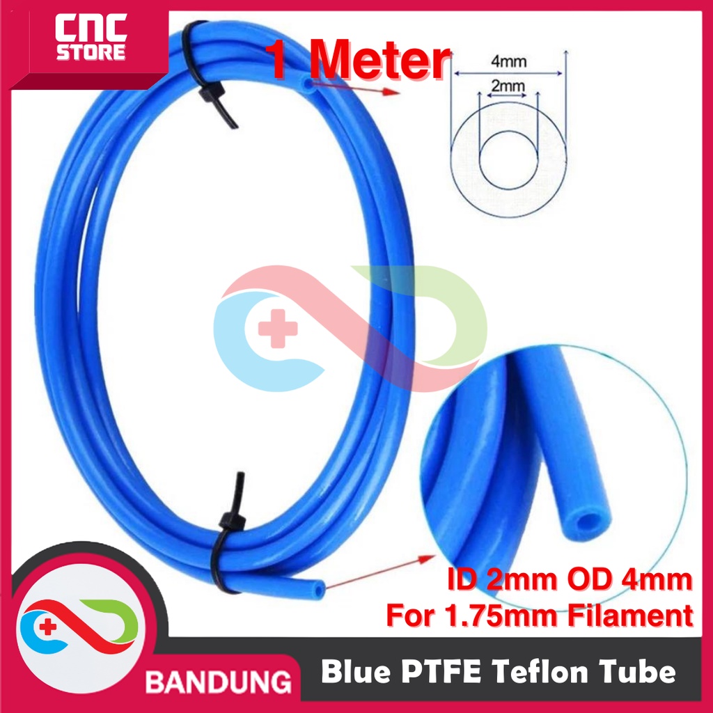 Jual BLUE PTFE TEFLON TUBE 100CM ID 2MM OD 4MM FOR 1.75MM FILAMENT ...