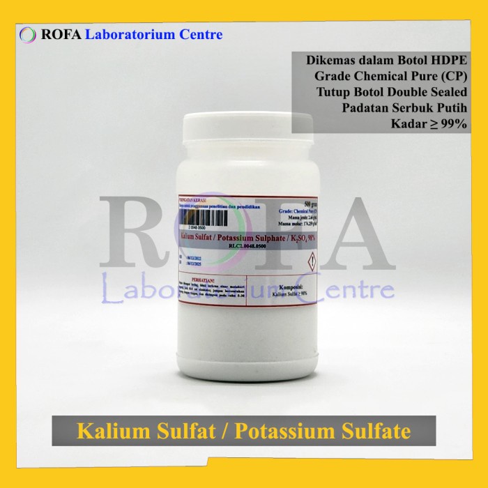 Jual Kalium Sulfat / Potassium Sulfate / K2SO4 CP 500 Gram | Shopee ...