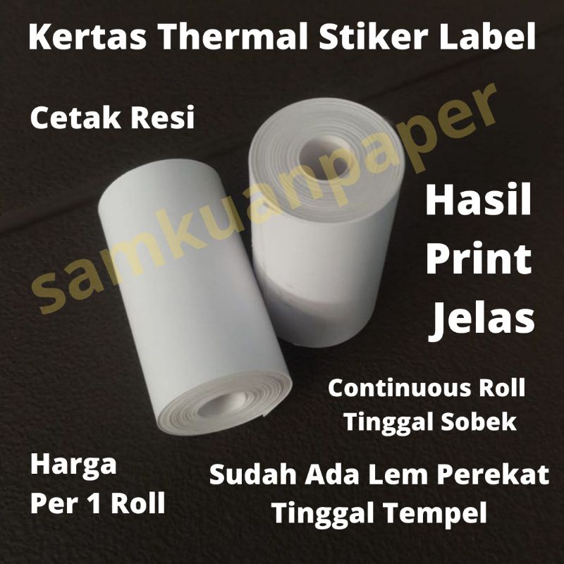 Jual KERTAS STICKER THERMAL 58 MM cocok untuk printer Label 58MM ...