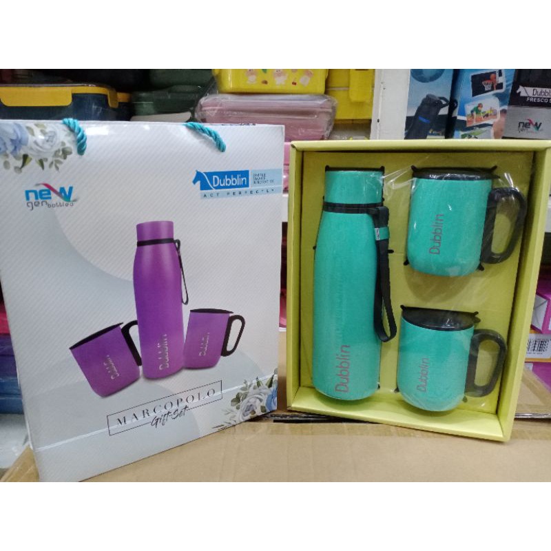 Jual kenz- New Dubblin Marcopolo Gift Set Stainless 304-Tahan Panas ...
