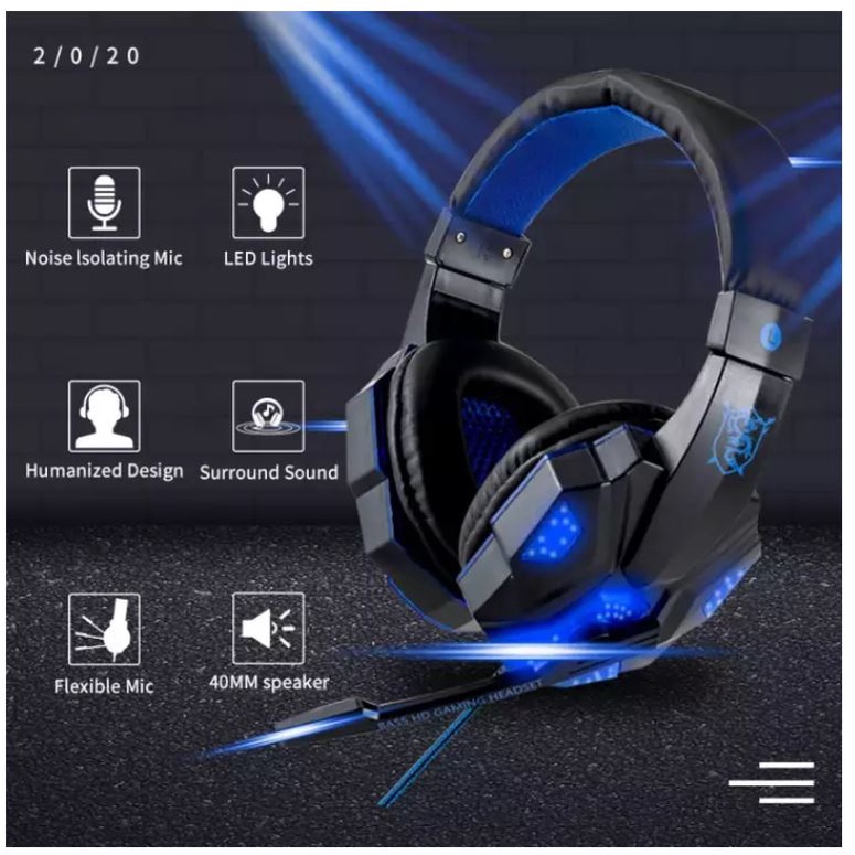 Jual HEADSET GAMING PC780 LED LIGHT LAMPU/ HEADPHONE GAMING BUAT HP 3D ...